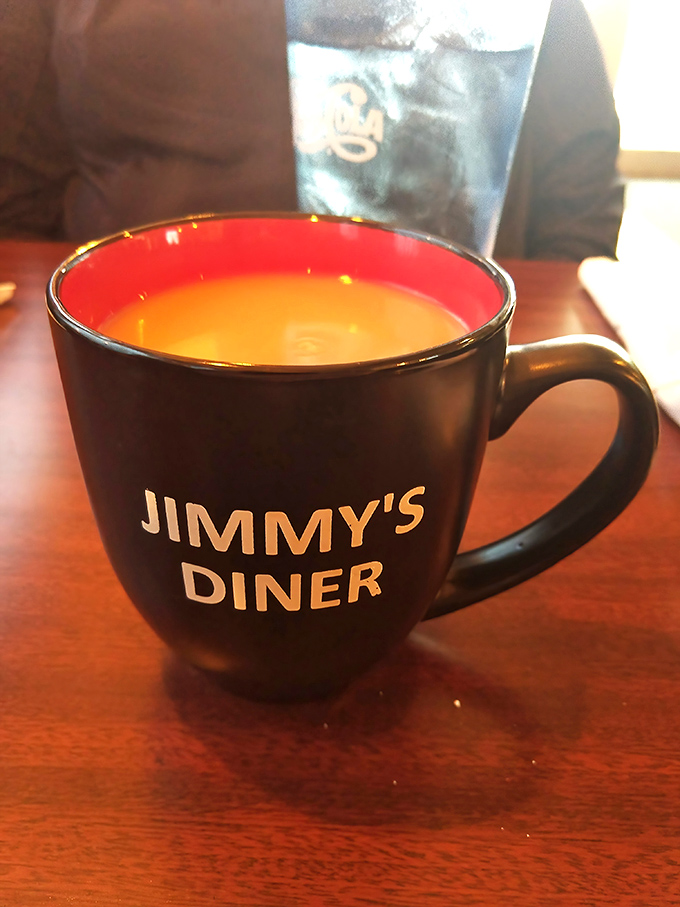 The coffee comes in a mug that means business &ndash; no fancy latte art needed when the brew itself delivers this much satisfaction.