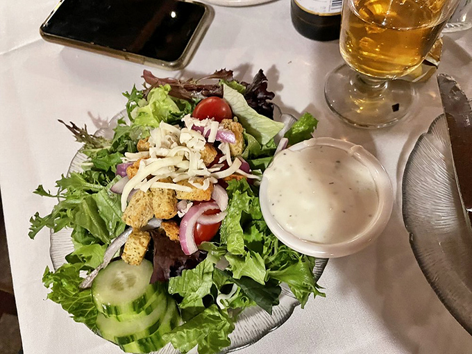 Even the house salad gets special treatment&mdash;crisp, colorful, and thoughtfully composed, it's the opening act that deserves its own applause.