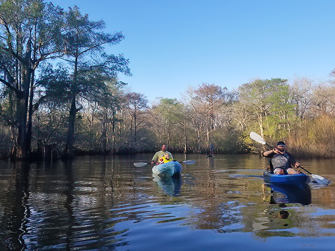 Paddle your troubles away. These kayakers have discovered the secret antidote to Monday morning meetings and inbox overload.