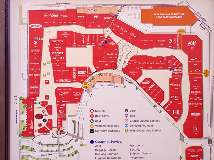The sacred text of savings&mdash;a mall map that guides the uninitiated through the labyrinth of discounted designer dreams.