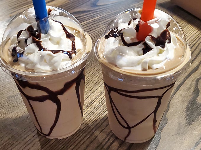 Milkshakes so thick they laugh at straws. These chocolate-drizzled beauties are what childhood dreams and adult indulgences are made of.