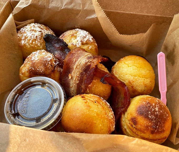 Pancake Balls&trade; with bacon&mdash;proof that spherical breakfast is superior to flat. These golden orbs of joy are what pancakes dream of becoming.