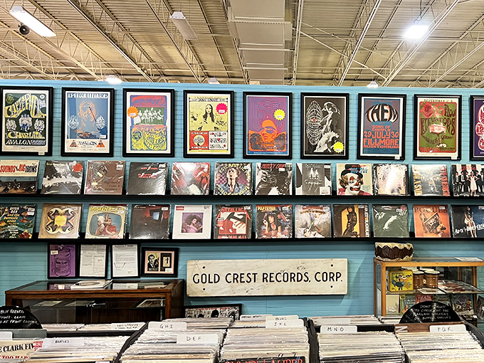 Rock history you can actually touch. This vinyl paradise would make any music lover contemplate selling their car for just one more rare album.