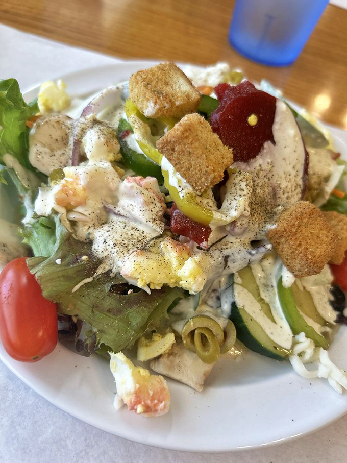 A salad that doesn't apologize for being exactly what it is &ndash; fresh, colorful, and loaded with enough toppings to make vegetables an actual celebration.