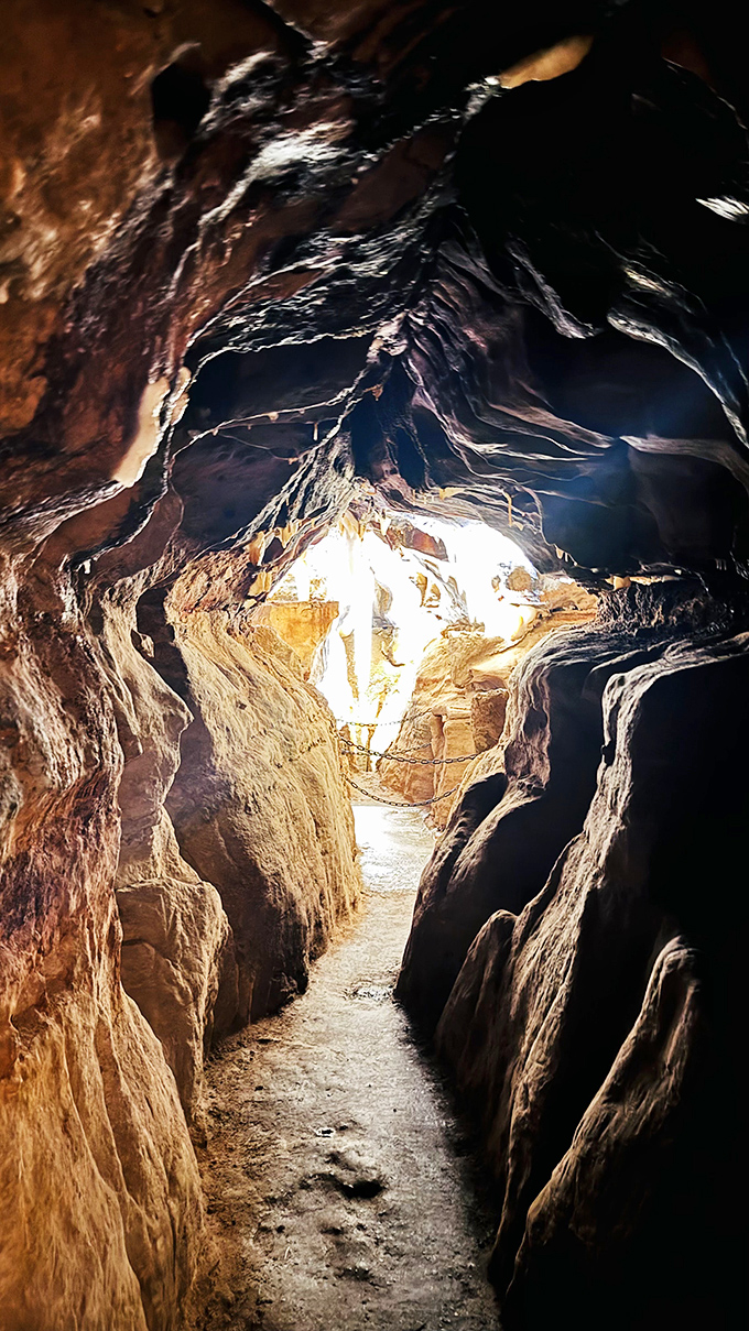 Light at the end of the tunnel has never looked so inviting. These narrow passages open into cathedral-like chambers that'll make your jaw drop.