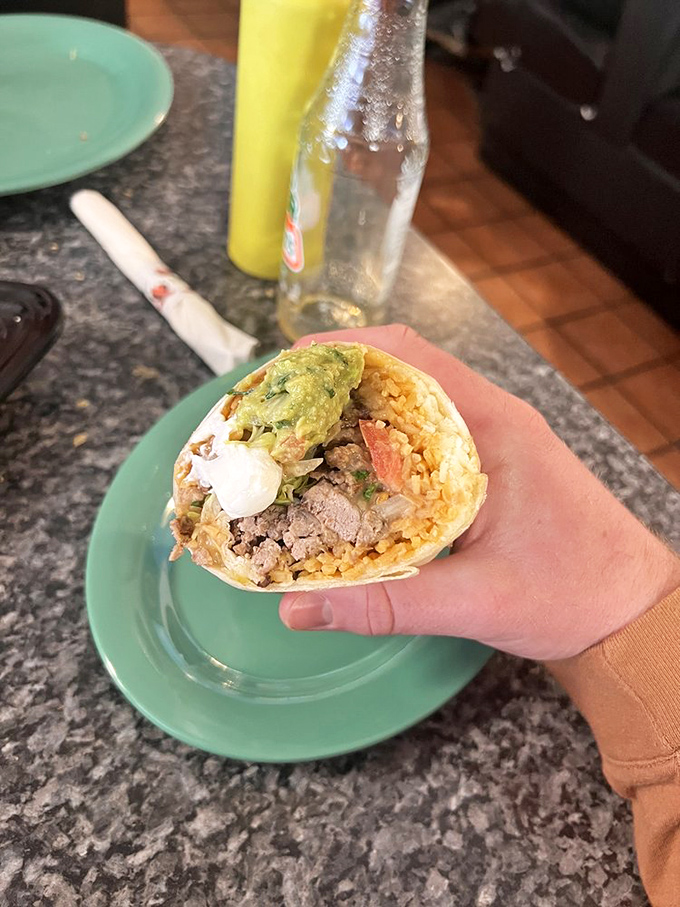 The steak burrito&mdash;where every bite delivers that perfect harmony of protein, carbs, and the unspoken promise that naps were invented for moments like this.