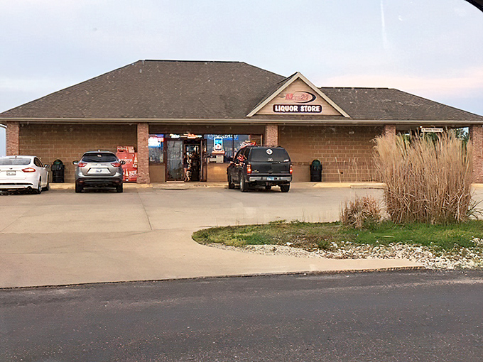 The unassuming liquor store where dragon-awakening tokens can be purchased – because in Vandalia, fire-breathing and spirits go hand in hand.