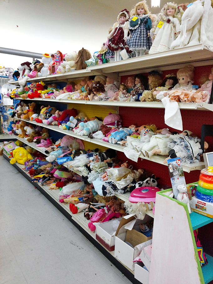 The island of misfit toys where childhood memories line up in neat rows. These dolls have seen things&mdash;and now they're looking for new homes.