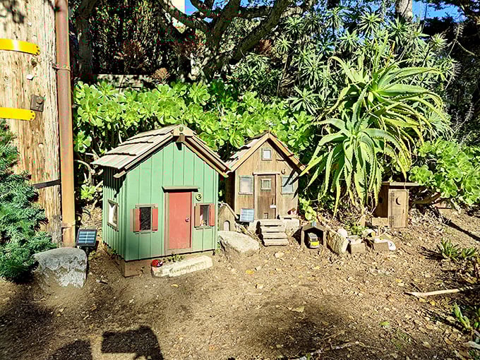Miniature playhouses prove that even the smallest details receive fairy-tale treatment in Carmel.