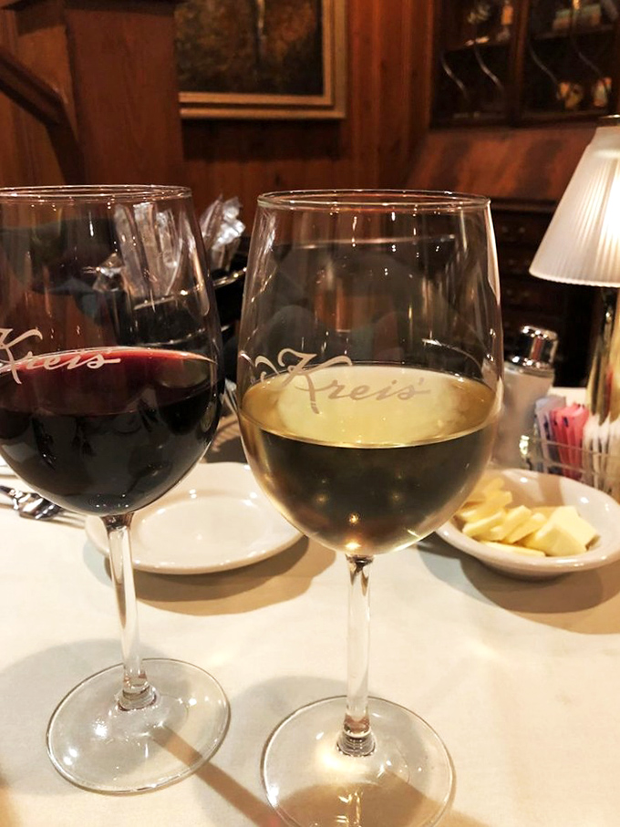 Wine glasses bearing the Kreis' name, because even the stemware knows it's part of something special here.