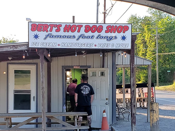 "Famous foot longs" isn't just clever marketing&mdash;Bert's delivers on the promise with dogs that barely fit in their buns!