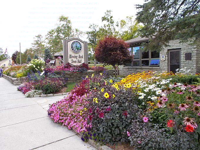 Blowing Rock's downtown roundabout creates a perfect gathering spot where mountain charm meets modern convenience and community spirit. 