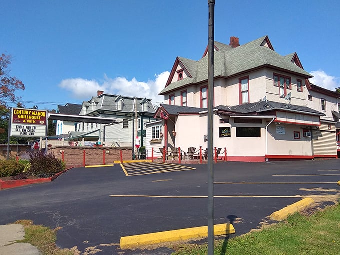 Century Manor looks like it has stories to tell. This Victorian beauty houses modern steak masterpieces.
