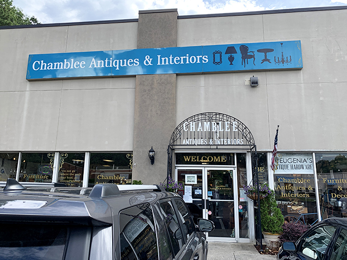 The elegant entrance arch isn't just decorative&mdash;it's a portal separating the ordinary world from a realm of sophisticated vintage discoveries.