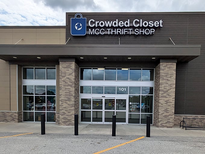 Crowded Closet's modern storefront promises an organized thrifting experience&mdash;where Mennonite values meet mainstream treasure hunting.