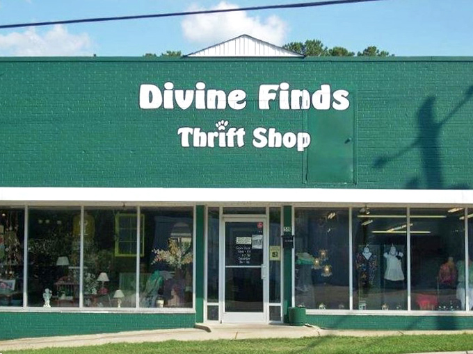 Divine Finds' cheerful green storefront hints at the carefully curated treasures waiting inside this Sanford gem.
