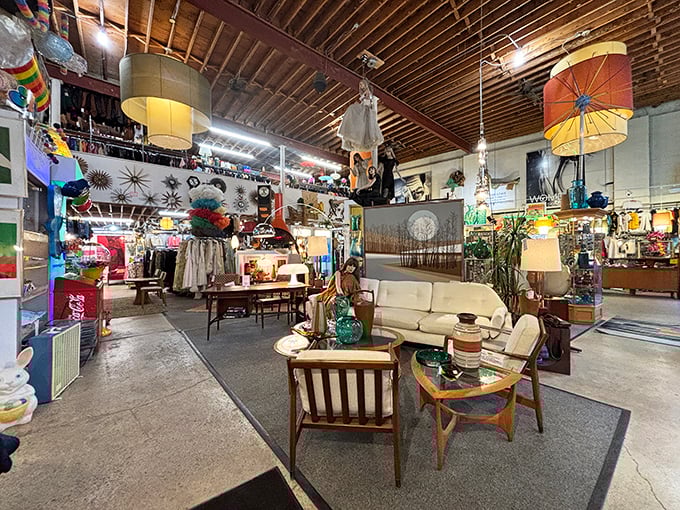 Mid-century heaven! Flower Child's interior is where Don Draper might shop if he were on a teacher's budget.