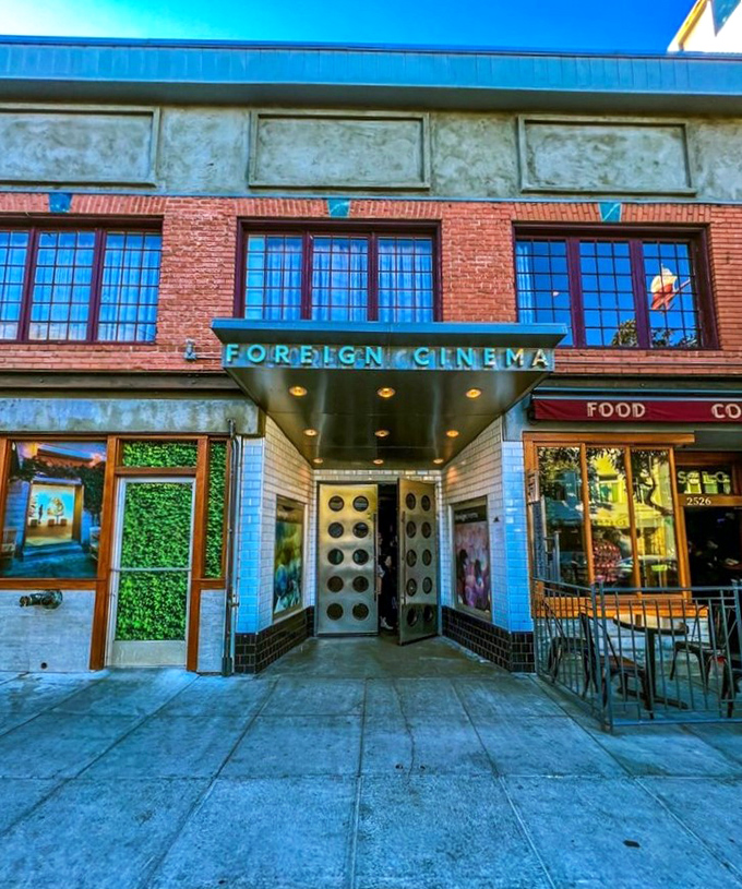 Foreign Cinema: Cinema paradiso meets fine dining! These iconic doors lead to an evening where food and film create perfect harmony.