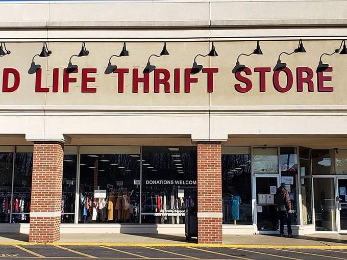 Good Life Thrift's clean storefront promises a more organized treasure hunt than your typical secondhand shop.