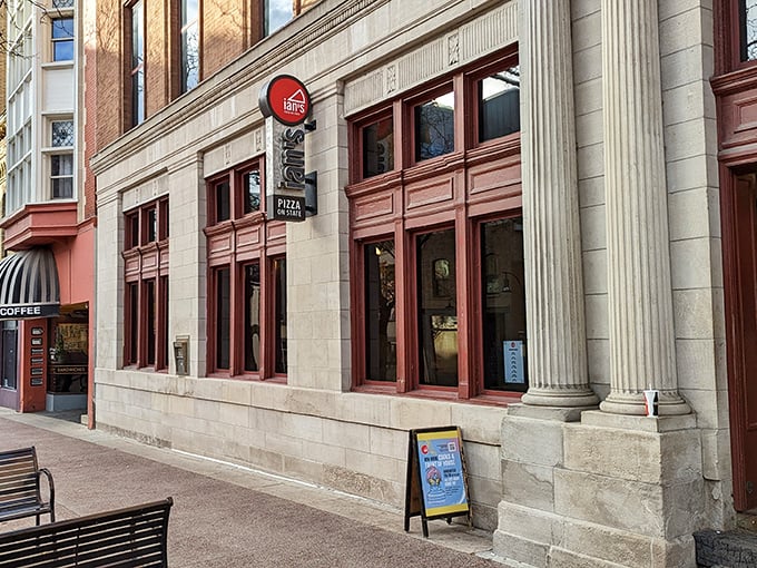 Ian's Pizza's grand columns and stone facade might look like a bank, but inside they're making deposits of deliciousness.