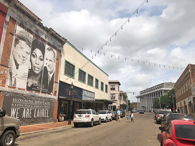 The "We Are Laurel" mural captures the town's pride and community spirit, where neighbors still look out for each other.