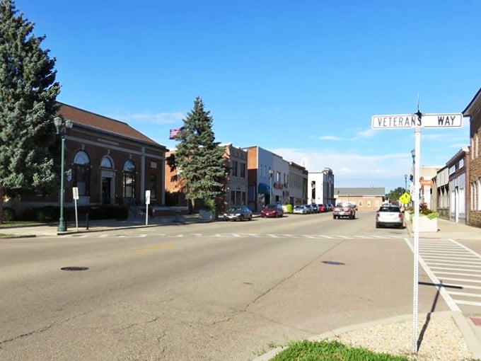 Mendota's corner building with its distinctive turret stands like a friendly lighthouse, guiding retirees to affordable harbor.