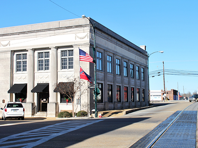 New Albany's pristine City Hall looks like it gets a fresh coat of paint whenever someone sneezes within a five-mile radius.