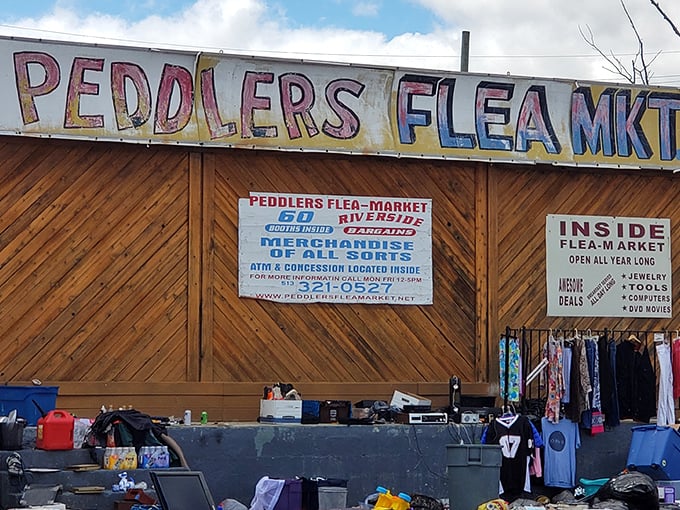 Peddlers' hand-painted sign has weathered countless Ohio seasons&mdash;just like the treasures waiting to be discovered inside.
