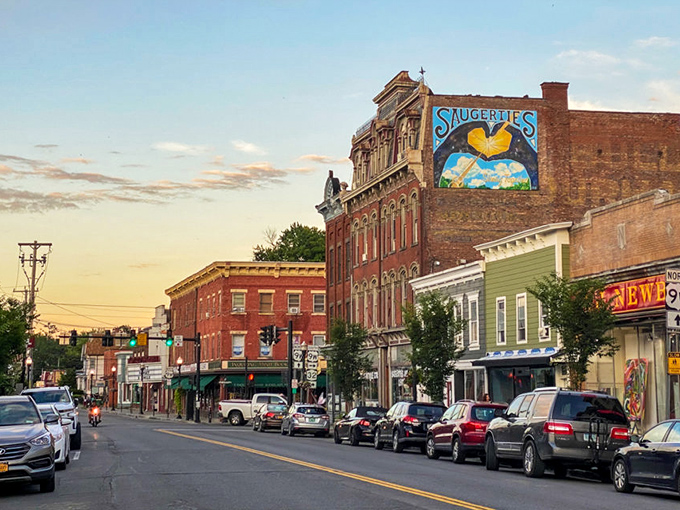 Saugerties greets visitors with vibrant murals and historic architecture, proving affordable towns can still be Instagram-worthy.