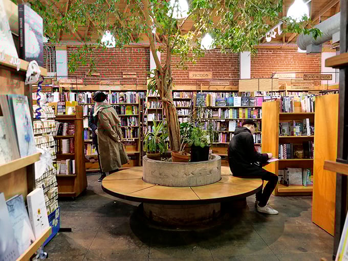 Skylight's movie posters and well-stocked shelves create a cultural hub where film and literature dance together.