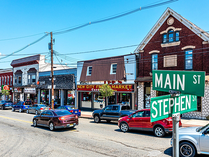 Main Street meets Stephen Street in South River, where affordable living intersects with practical healthcare access.