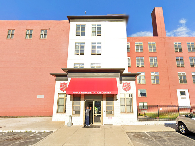 History meets charity in this architectural gem, where The Salvation Army has created a thrifting paradise behind classic red awnings.