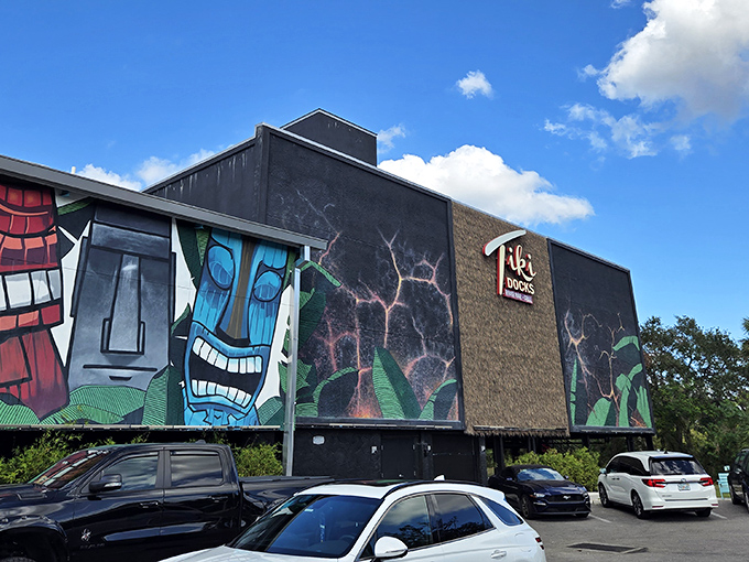 Colorful tiki guardians that seem to say, "Yes, you absolutely need another umbrella drink." Who are we to argue?