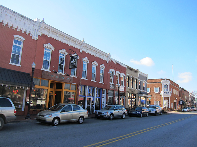 An aerial view of downtown Bentonville reveals its thoughtful urban planning. Who knew Walmart's hometown would become such a cultural hotspot?