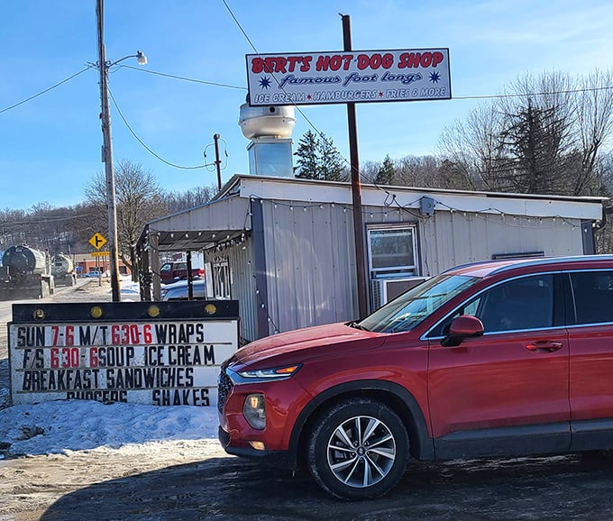 Bert's modest roadside stand is proof that winter or summer, there's never a wrong season for the perfect hot dog.