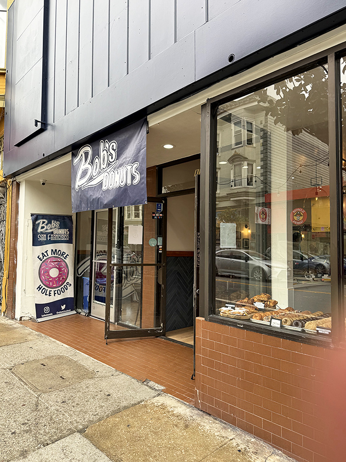 Bob's storefront window displays the goods like edible art. Sometimes beauty is found in a perfectly glazed circle.