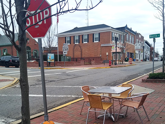 In downtown Elkton, even modern cars look a bit nostalgic against the backdrop of historic storefronts. Time travel without the flux capacitor!