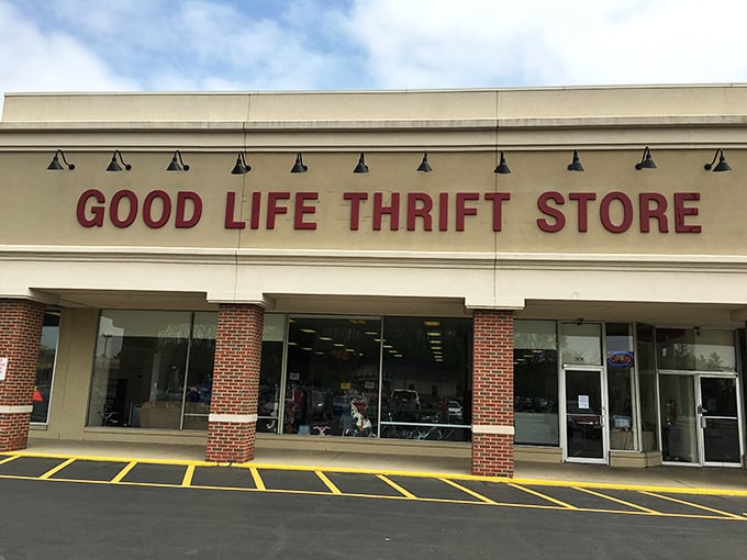 The no-frills exterior of Good Life Thrift Store hides a world of possibilities. Sometimes the best treasures come in the plainest packages.