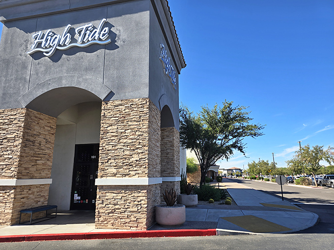 The clean lines and modern design of High Tide hint at the fresh, no-nonsense seafood approach waiting inside.