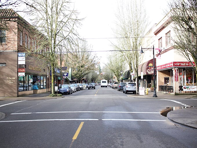 Fall colors frame McMinnville's charming downtown, where the pace is refreshingly slower than your internet during a family Zoom call.