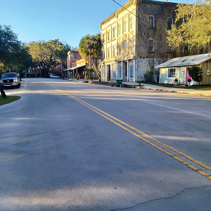 Historic buildings in Micanopy stand shoulder to shoulder, housing treasures that would make any antique hunter's heart race.