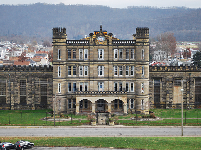 This stone building looks like it should be charging admission, not anchoring a community where Social Security checks stretch surprisingly far.