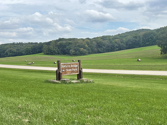 Rolling farmland surrounds Natural Bridge State Park like a patchwork quilt made by Mother Nature herself.