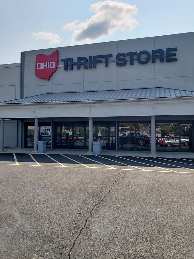 That clean, modern storefront houses endless aisles of possibilities for budget-conscious treasure hunters.