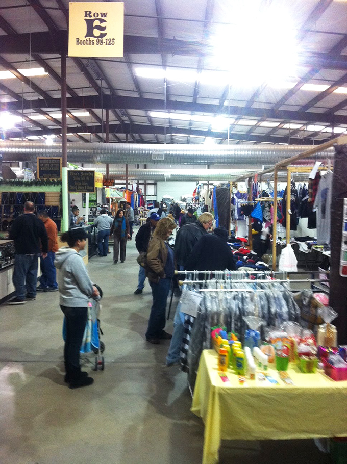 Inside Peddler's Pavilion, organized rows of vendor booths create a treasure map for antique enthusiasts to follow.