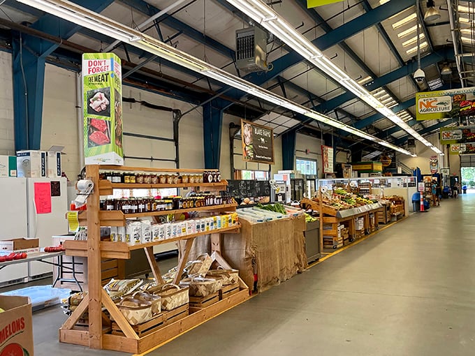 From farm to table has never been so direct. Piedmont's clean aisles showcase North Carolina's agricultural bounty.