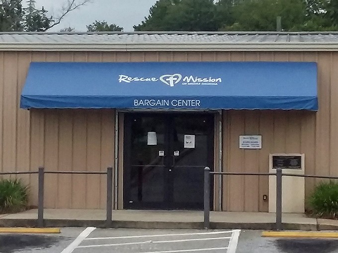 Simple outside, surprising inside - the Rescue Mission's Bargain Center is the mullet of thrift stores.