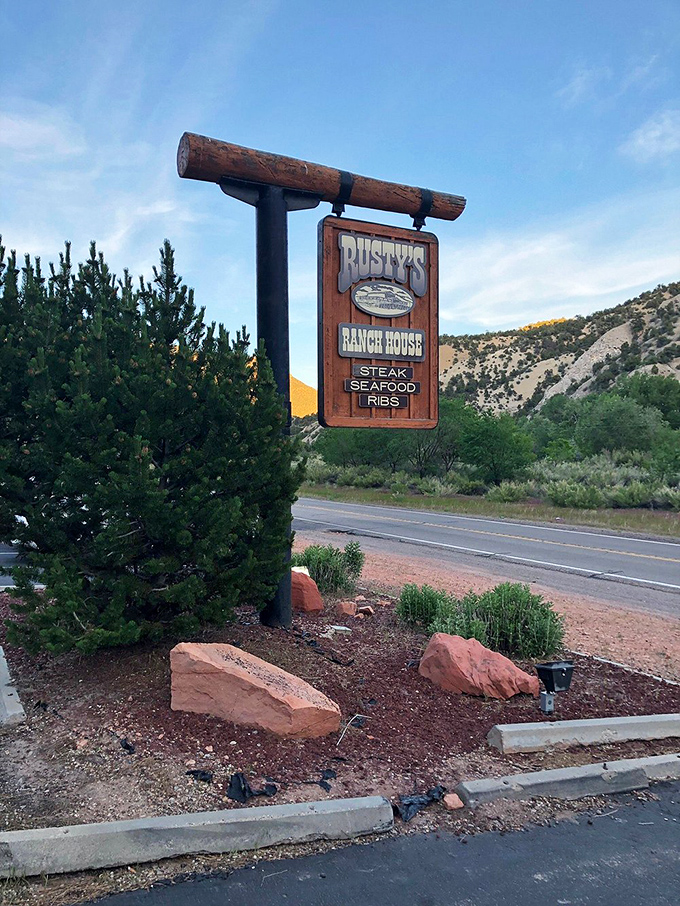 That wooden sign could be from any decade&mdash;and so could Rusty's timeless approach to great steaks. Some traditions don't need updating.