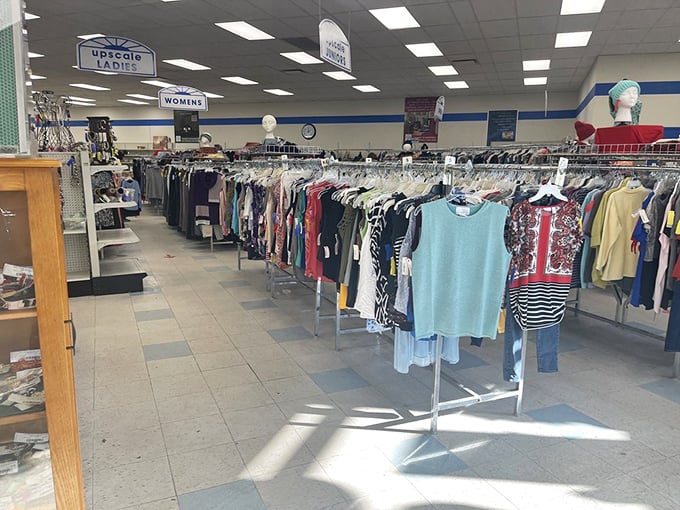 The women's clothing section at St. Vincent de Paul offers enough variety to build an entire wardrobe without breaking the bank.