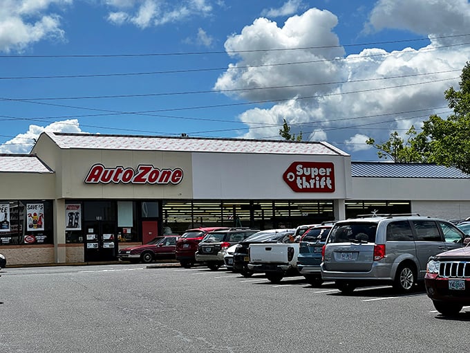 Two thrift giants share one roof - AutoZone for your car, SuperThrift for everything else in your life.